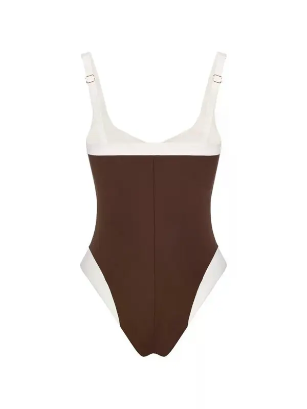 NOIRE SWIMWEAR Adele Square-neck Swimsuit - Brown