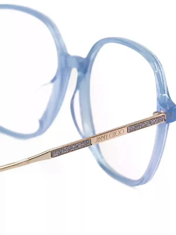 JIMMY CHOO Glitter-embellished Square-frame Glasses