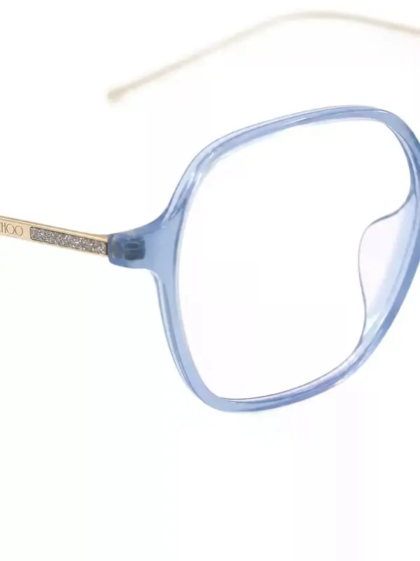 JIMMY CHOO Glitter-embellished Square-frame Glasses