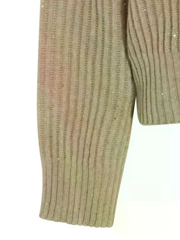 Brunello Cucinelli Sequin-embellished Ribbed Knit Cardigan