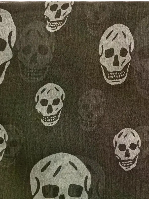 Alexander McQueen Skull Motif Scarf - Green
