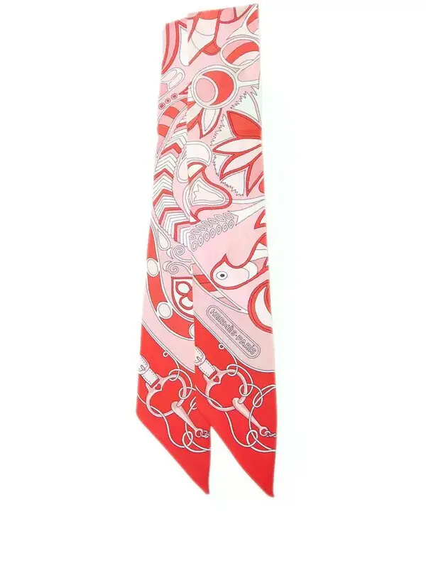 Hermès 2000-2026 Folklore Silk Twilly Scarf Scarves