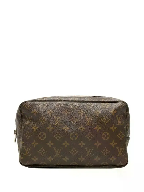 LOUIS VUITTON Monogram Canvas Trousses Toilette 28 Clutch Bag - Brown