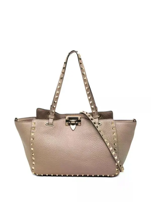 Valentino Garavani Rockstud Trapeze Satchel - Neutrals