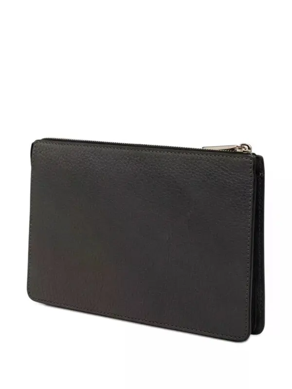 Fendi Grained Leather Roma Selleria Zip Clutch Bag