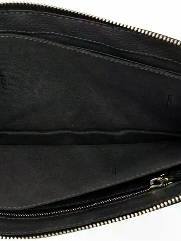Fendi Grained Leather Roma Selleria Zip Clutch Bag