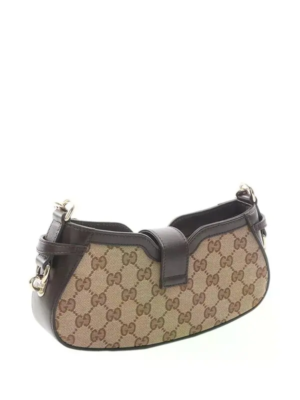 Gucci Mini Gg Canvas Web Moon Side Shoulder Bag