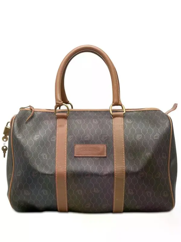 Dior Honeycomb Coated Canvas Boston Bag - Black