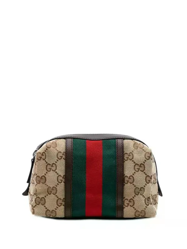 Gucci Gg Canvas Web Pouch - Neutrals