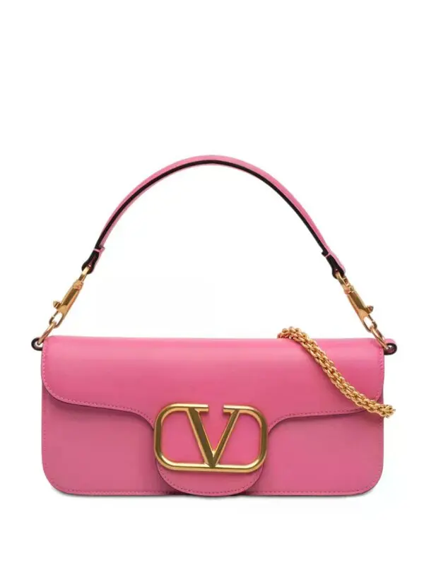 Valentino Garavani Medium Calfskin Vlogo Loco Satchel - Pink
