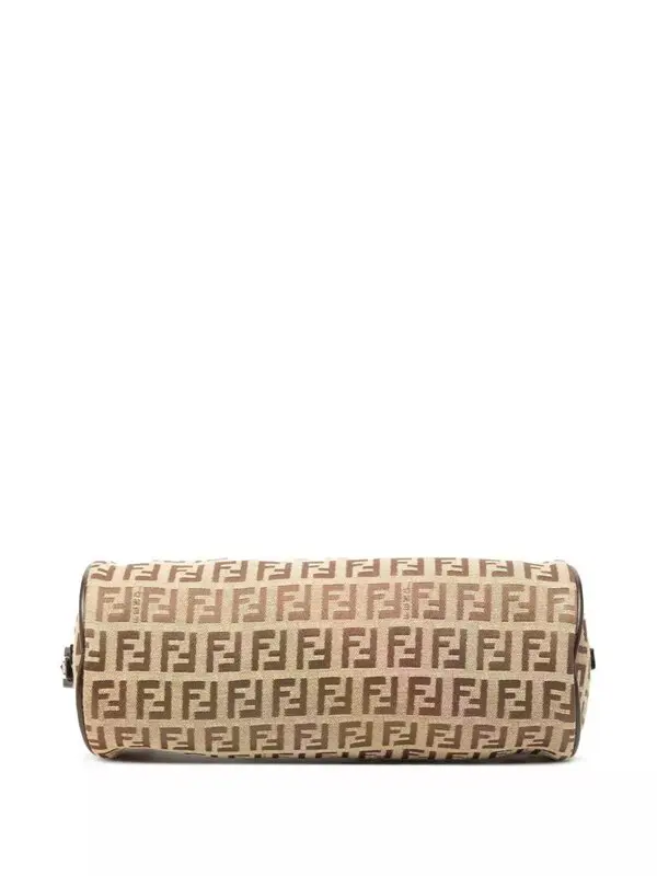 Fendi Zucchino Canvas Barrel Pochette Handbag