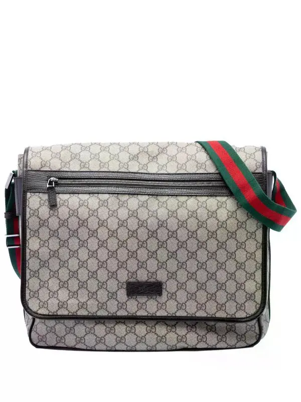 Gucci Gg Supreme Web Crossbody Bag - Neutrals