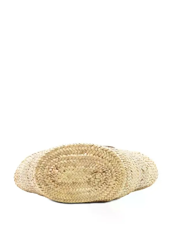 Celine Raffia Cuir Triomphe Classic Panier Tote Satchel