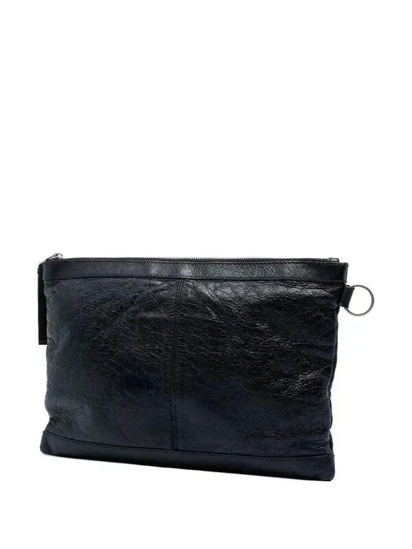 Balenciaga 2017 Lambskin Motocross Classic Clip M Clutch Bag - Black