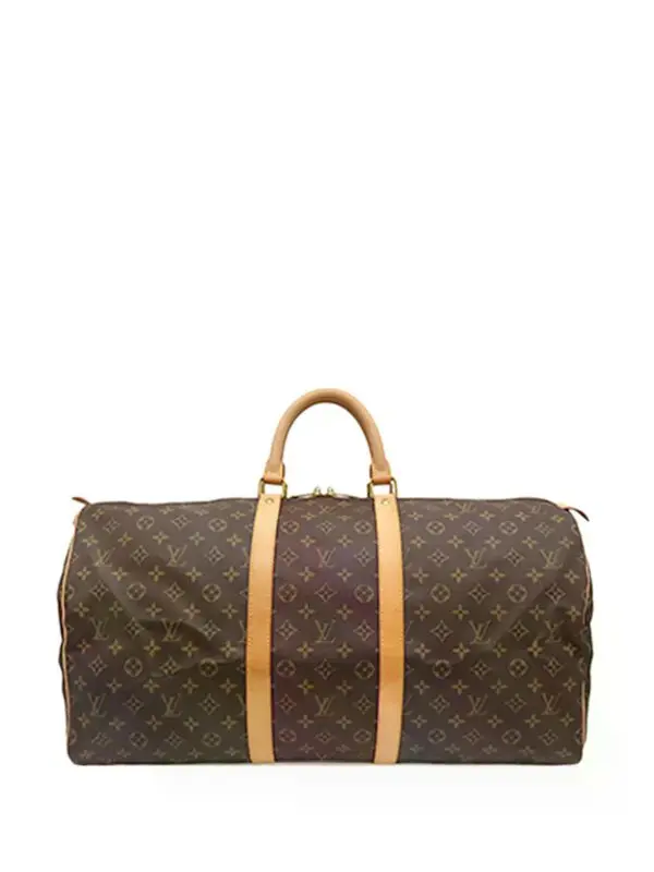 LOUIS VUITTON Monogram Keepall 55 Travel Bag - Brown