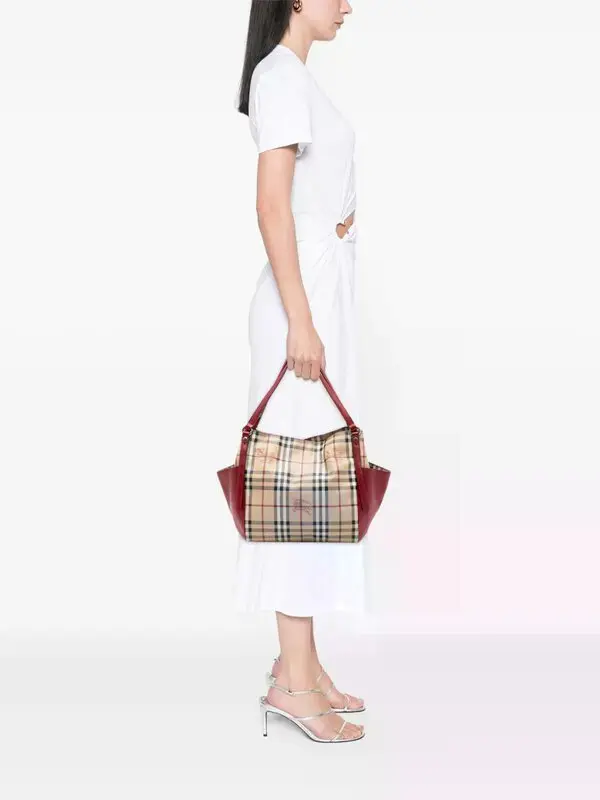 Burberry Haymarket Check Coated Canvas Canterbury Tote Bag - Red