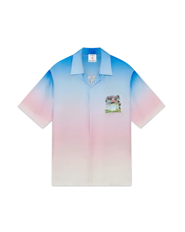 Casablanca Volcano Silk Short Sleeve Shirt