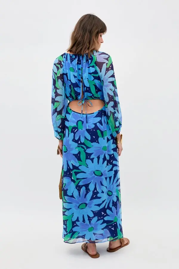 Rixo Nikolette Danish Floral Maxi Dress