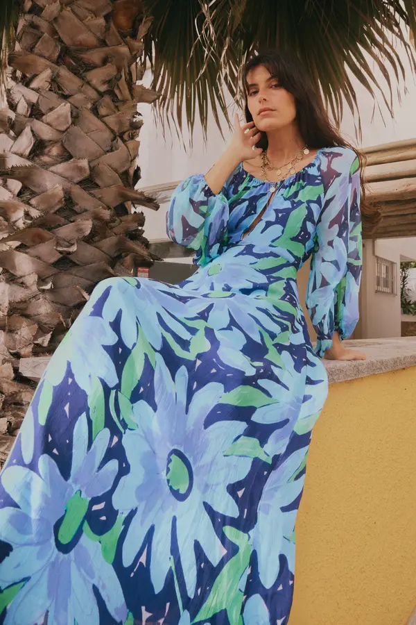 Rixo Nikolette Danish Floral Maxi Dress