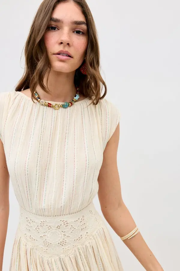 Rixo Alayah Sienna Lace Embroidery Regular Dress