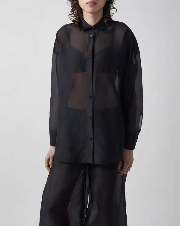 BY MALENE BIRGER Derris Soft Organza Shirt - Black