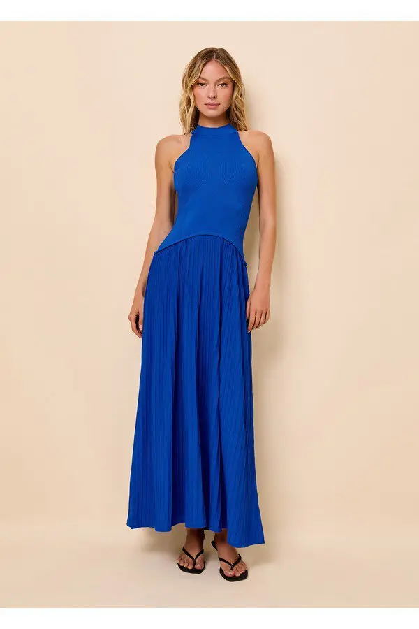 Solid & Striped Isola Ribbed Maxi Dress - Blue