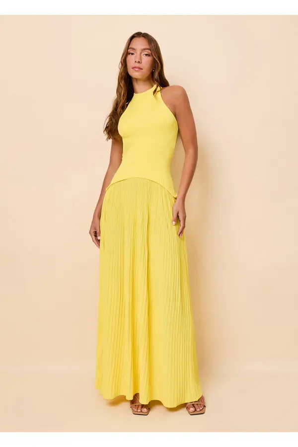 Solid & Striped Isola Dress Ribbed Citrina - Red