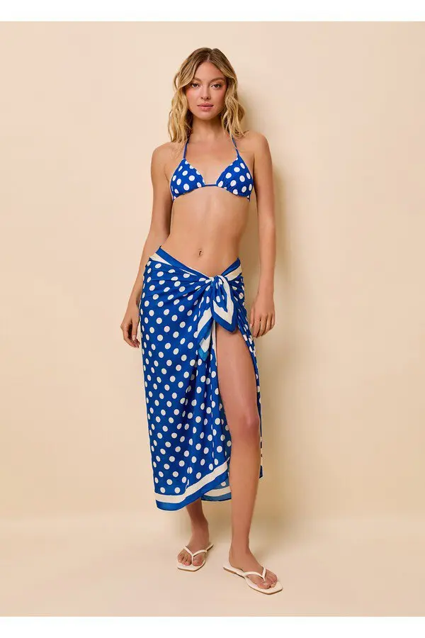 Solid & Striped Silk Blend Pareo Olympian Polka Dot - Blue