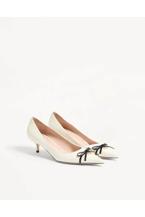 Valentino Garavani Bepointy Patent Leather And Kidskin Pumps - Black