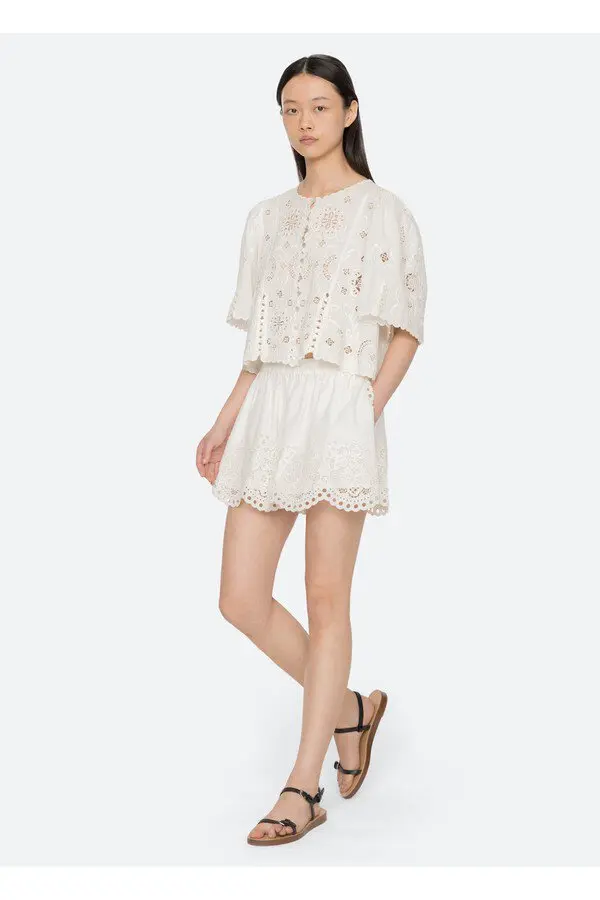 Sea Gardener Embroidered Shorts