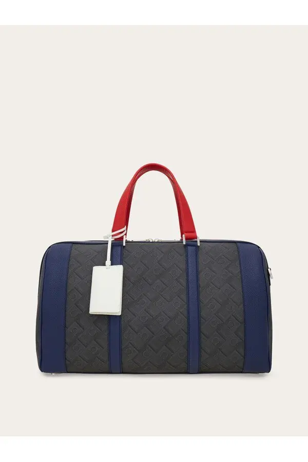 FERRAGAMO Monogram Duffle Bag Citymatch Capsule - Blue