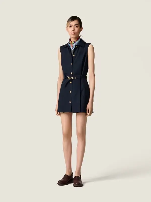 Miu Miu Navy Poplin Mini Dress