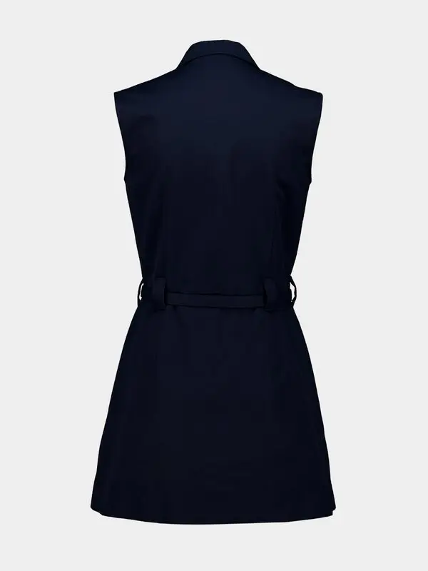 Miu Miu Navy Poplin Mini Dress - Blue