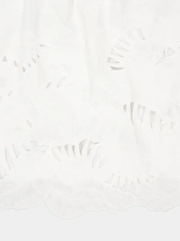 Zimmermann Mahon Embroidered Midi Skirt - White