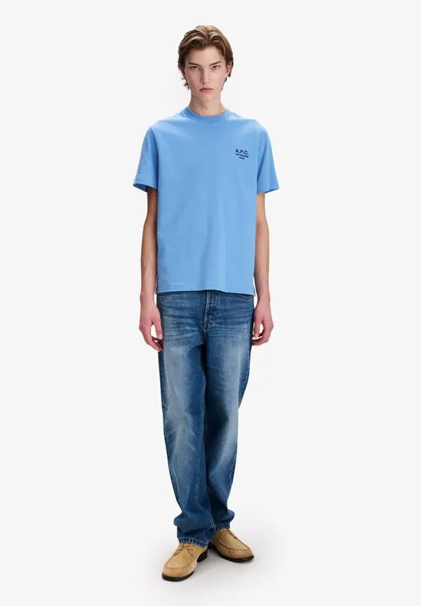 A.p.c. T-shirt With Rue Madame Logo Ilq - Light Blue