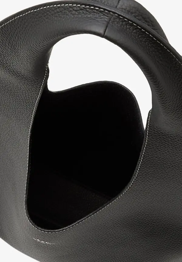 A.p.c. Grained Leather Shoulder Bag With Studded Sides - Black