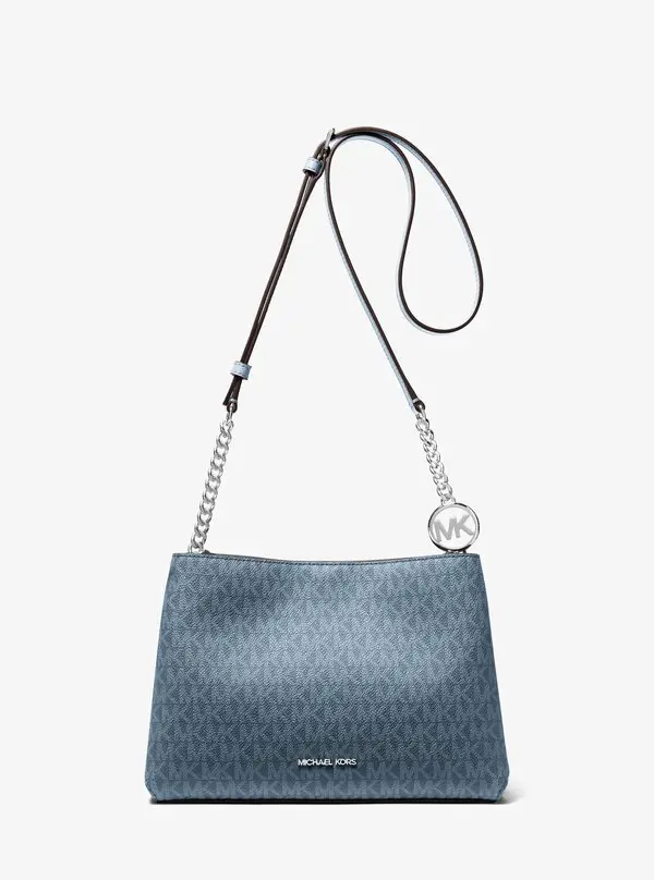 Michael Kors Christina Small Signature Logo Crossbody Bag - Blue