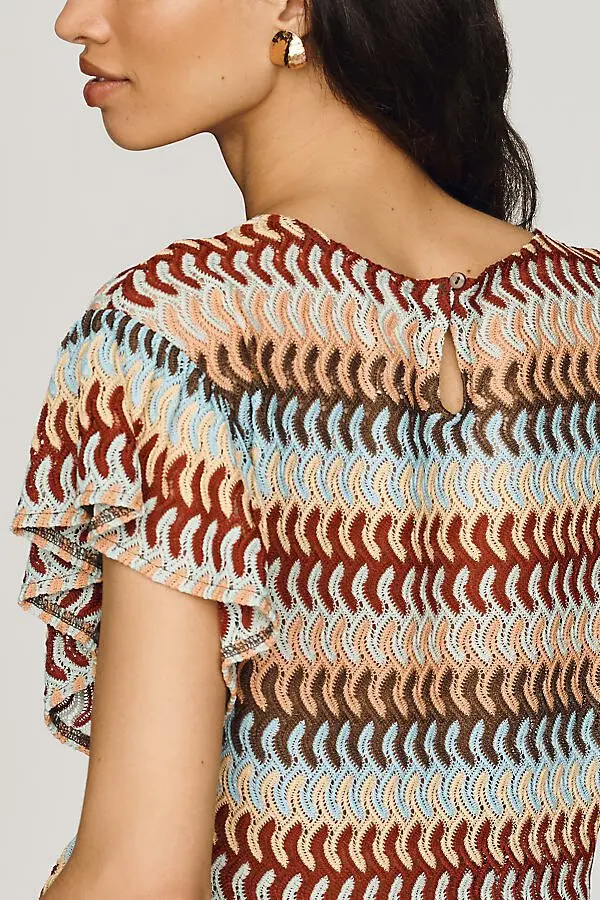 DOLAN LEFT COAST Crochet Peplum Top