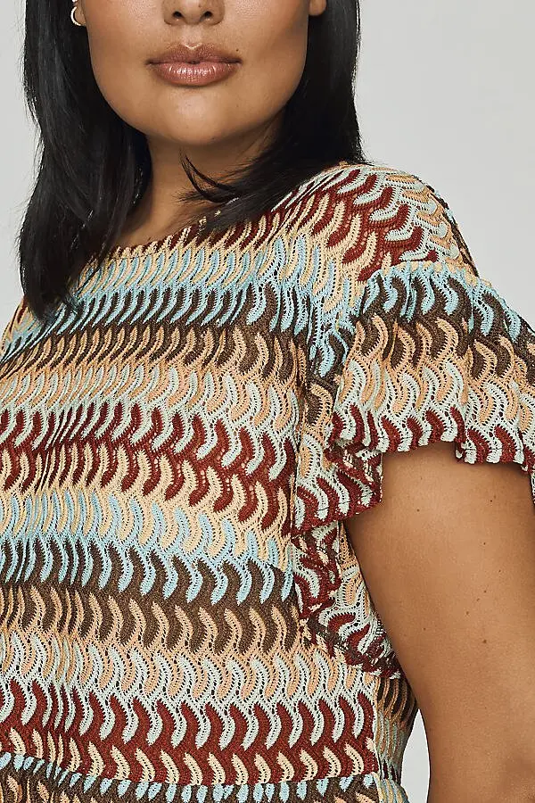 DOLAN LEFT COAST Crochet Peplum Top