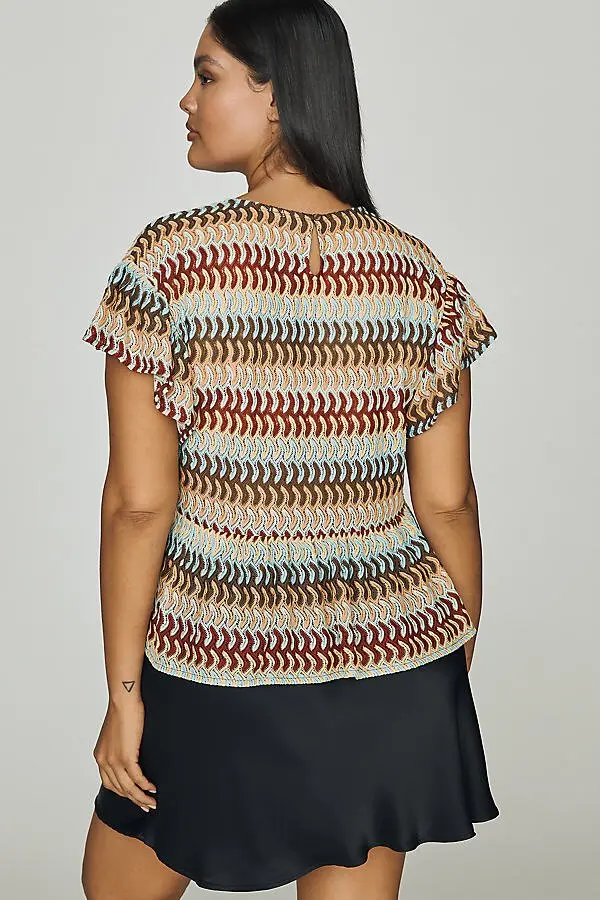 DOLAN LEFT COAST Crochet Peplum Top