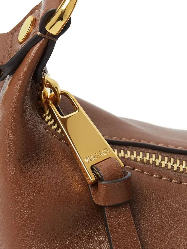 Versace Leather Hobo Bag With Embossed Logo - Multicolor