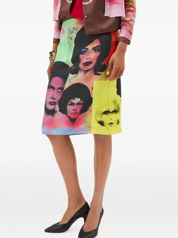 Versace Printed Silk Skirt - Multicolor
