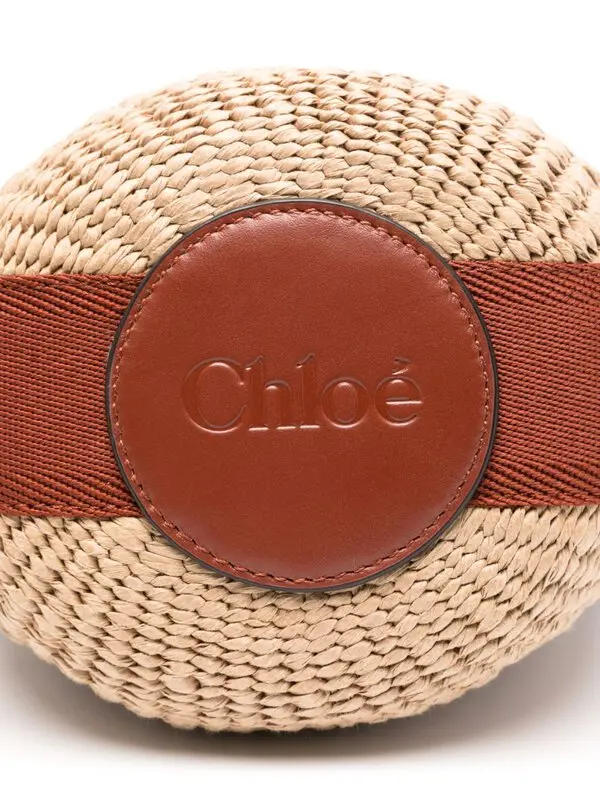 Chloé Raffia Bucket Bag With Horse Motif