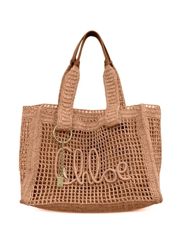 Chloé Summer Banana Raffia Tote Bag - Multicolor