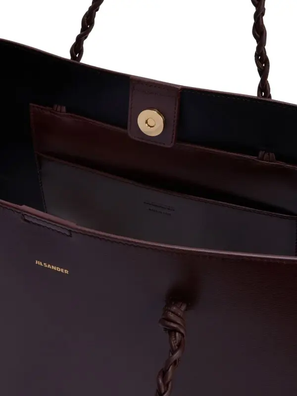 JIL SANDER Leather Tote Bag With Knotted Top Handles - Multicolor