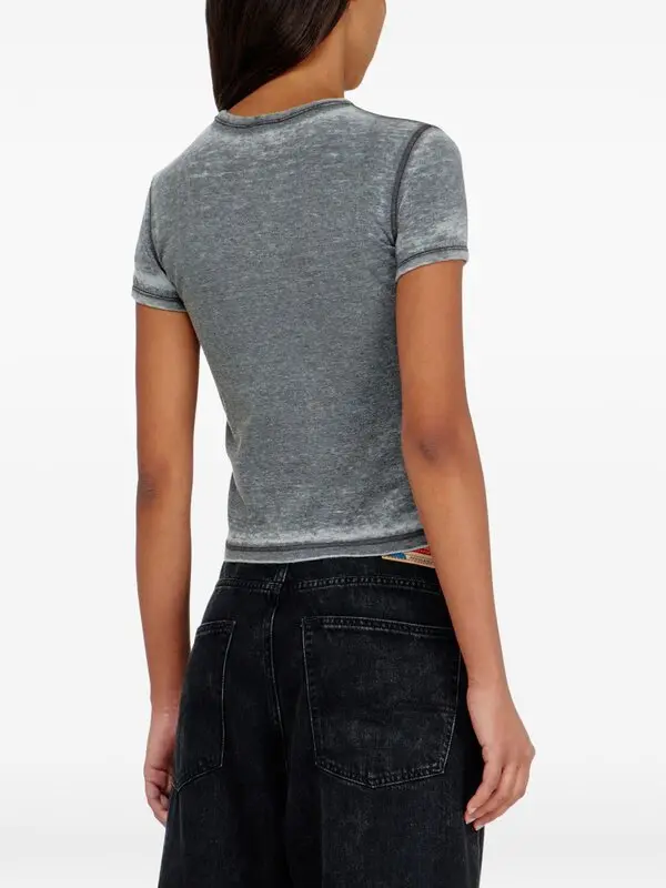 DIESEL® Grey Burnout Effect Embellished Top