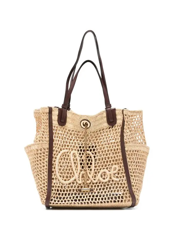 Chloé Iconic Raffia Tote Bag - Multicolor
