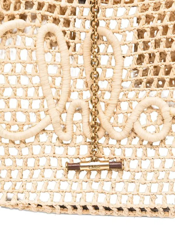 Chloé Iconic Raffia Tote Bag - Multicolor