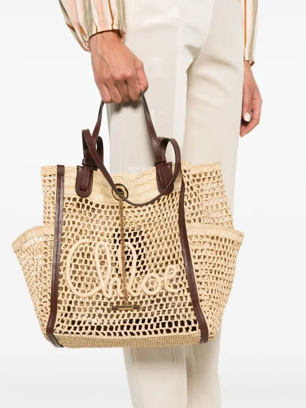 Chloé Iconic Raffia Tote Bag - Multicolor