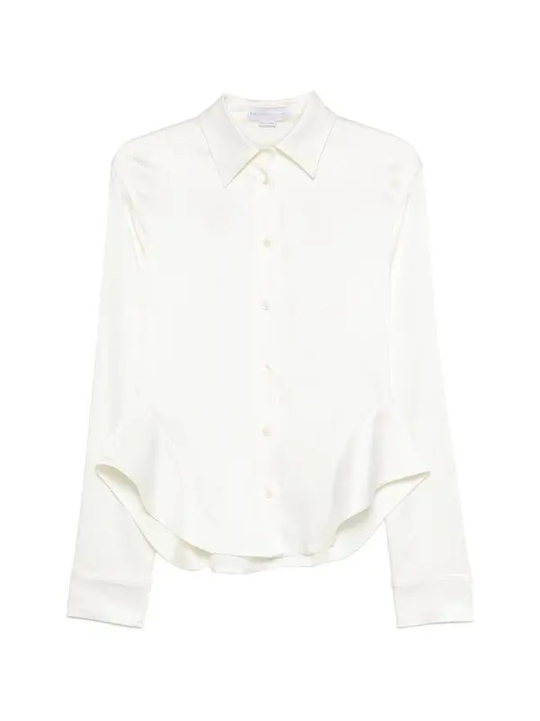 Stella McCartney Satin Peplum Hem Shirt - Multicolor